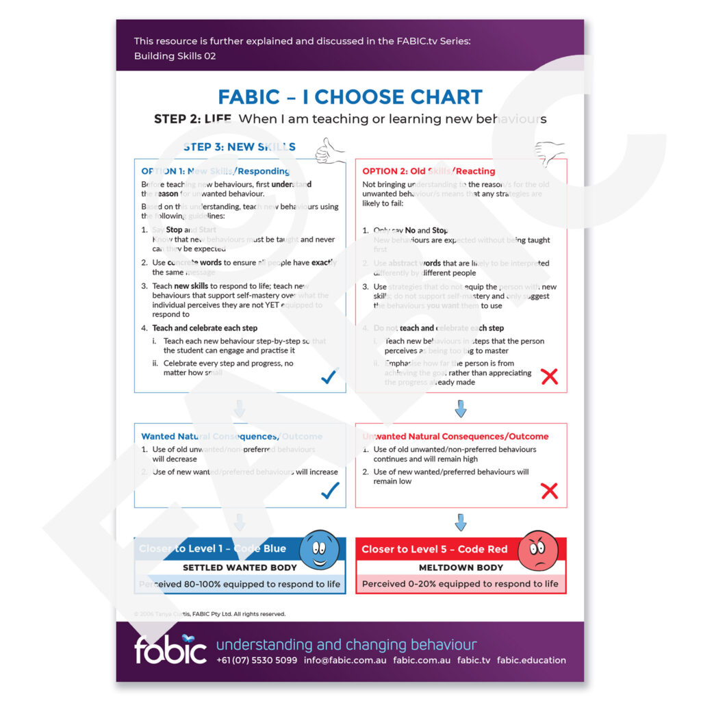 I CHOOSE CHART 01 – When I am teaching or learning new behaviours - FABIC
