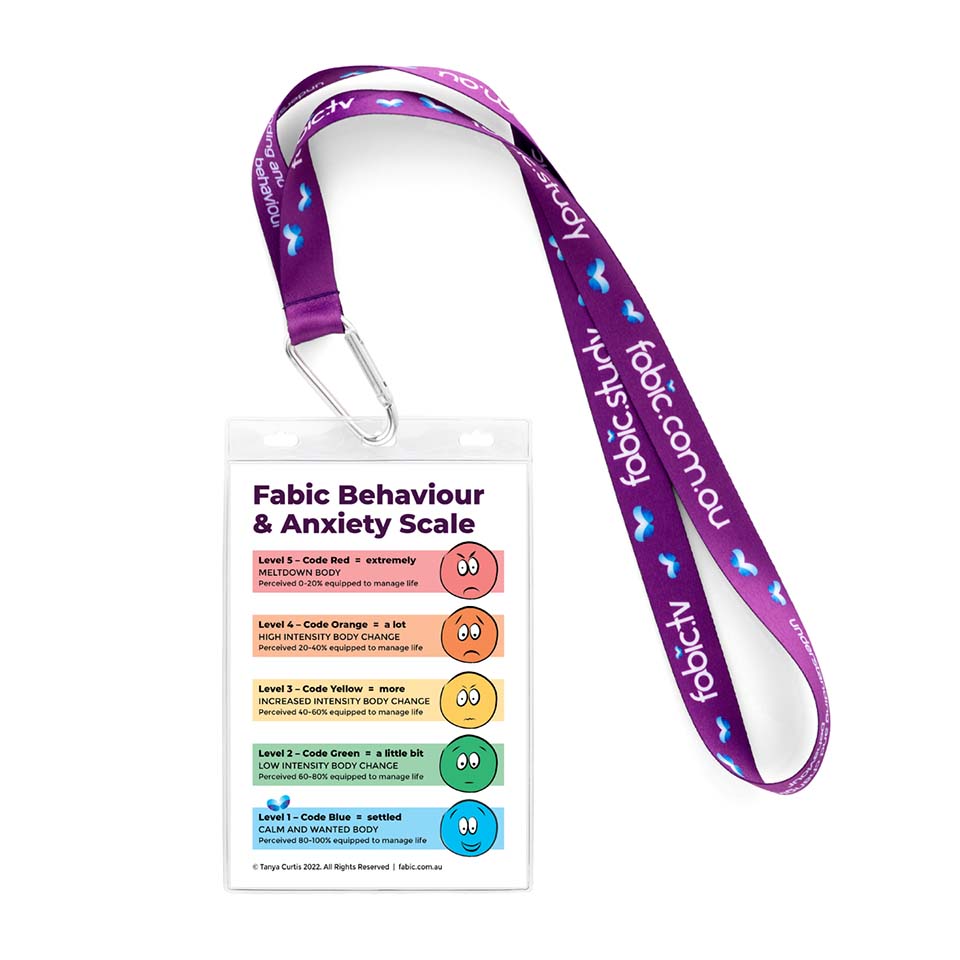 Communication Card with Lanyard - Fabic | Behaviour Specialists