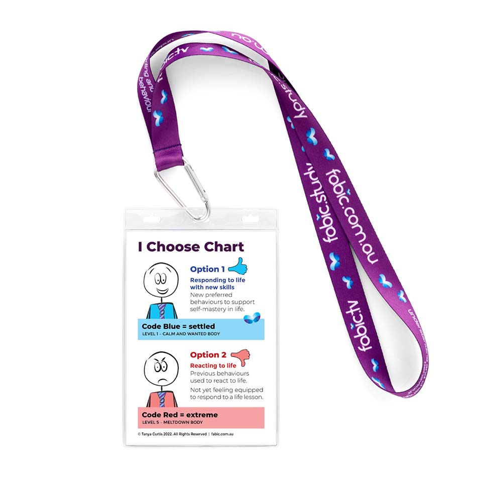Communication Card with Lanyard - Fabic | Behaviour Specialists