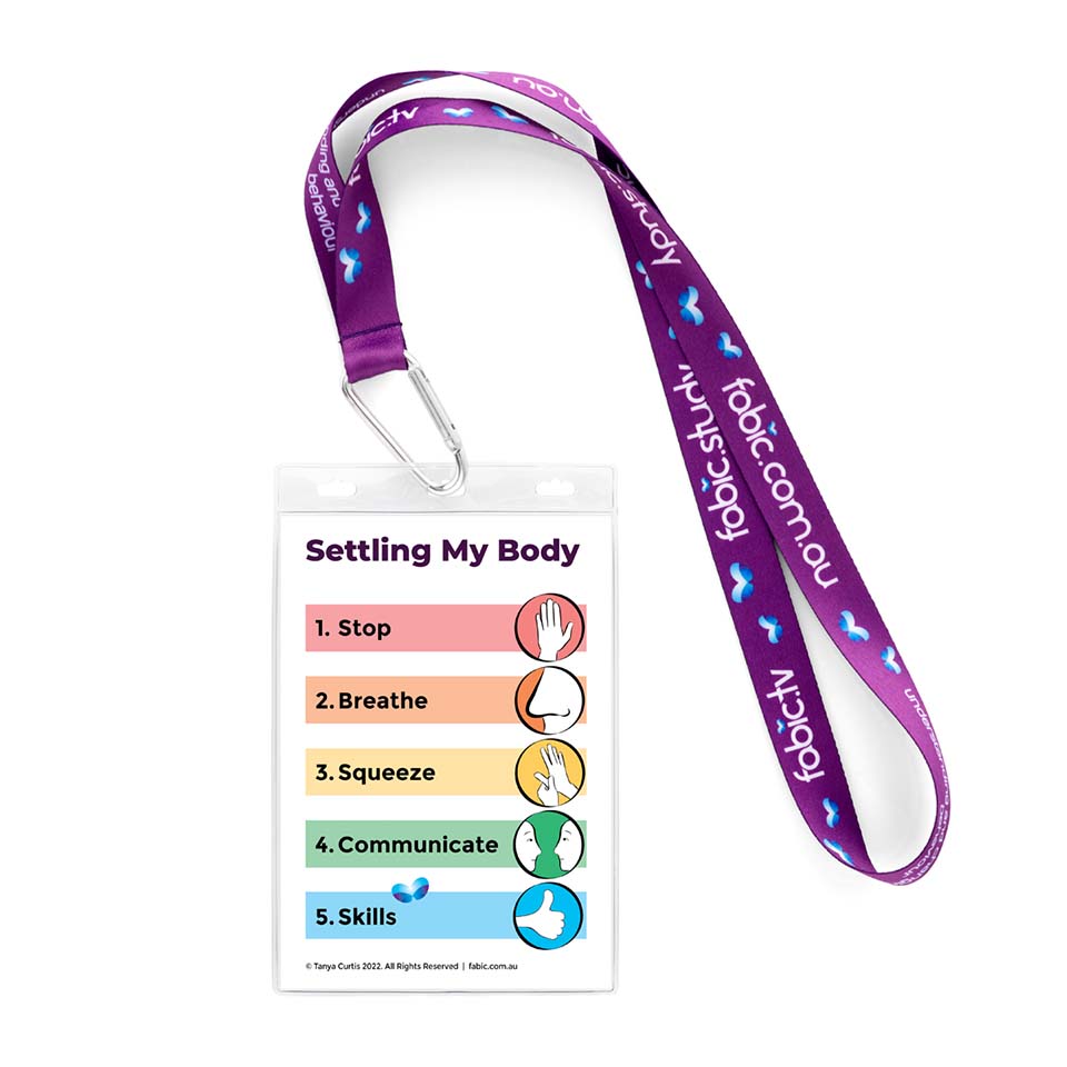 Communication Card with Lanyard - Fabic | Behaviour Specialists